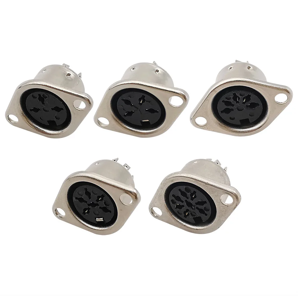 10Pcs-DIN-3-4-5-6-8Pin-Female-Jack-Socket-Connector-Welding-Panel-Mount ...