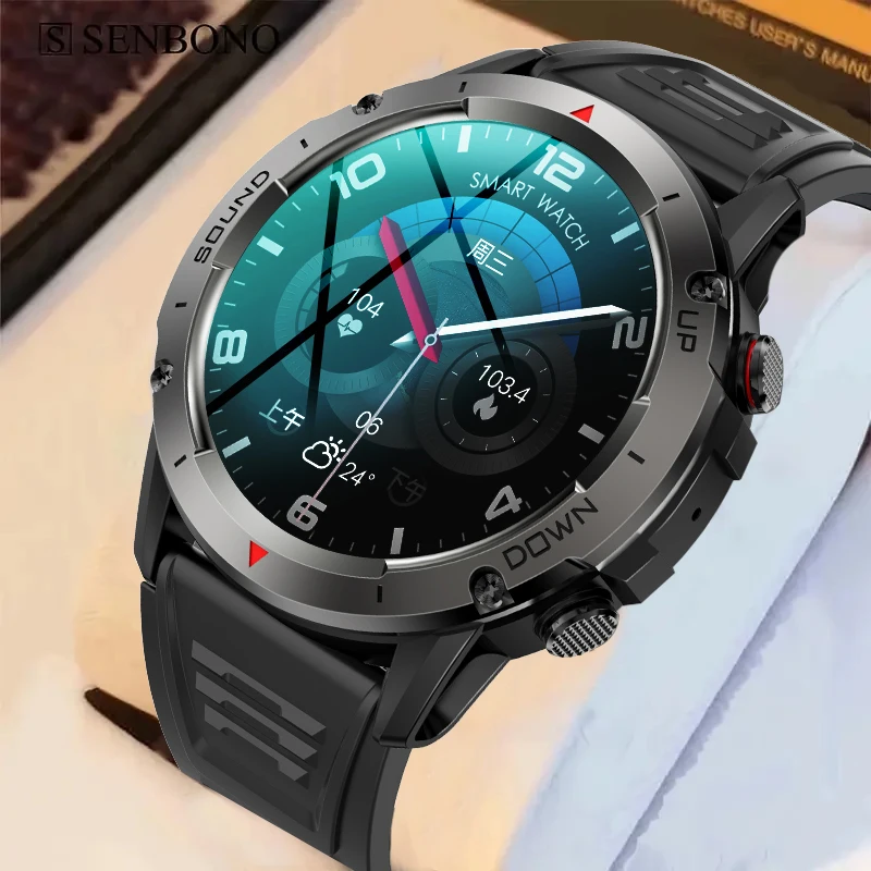 SENBONO-Men-s-Smart-Watch-Custom-Dial-400mAh-Battery-IP68-Waterproof-1 ...