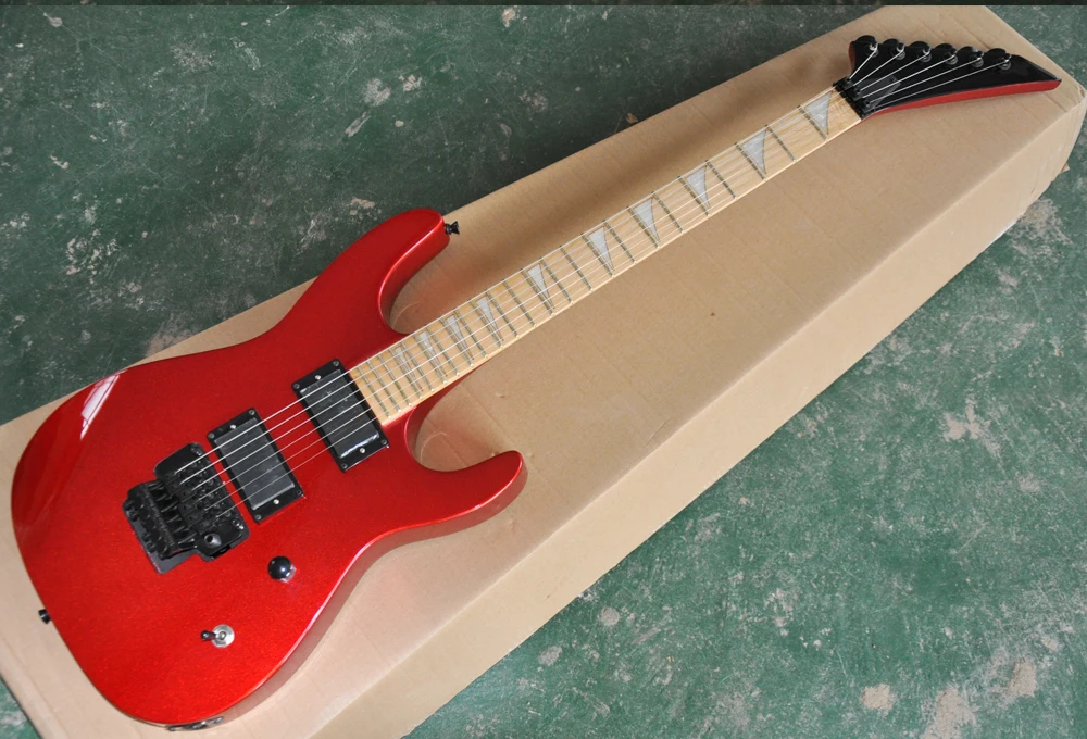 Factory Direct Sale 6 string Metallic Red Electric Guitar with Maple ...