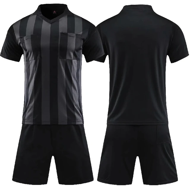 Football jerseys 22/23 Men soccer referee uniform V neck Collar Football Referee Clothes Short ...