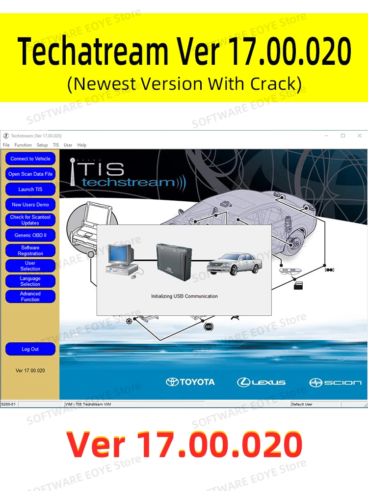 Mini Vci Techstream V17.00.020 Otc Scanner Car Diagnostic Softwares ...