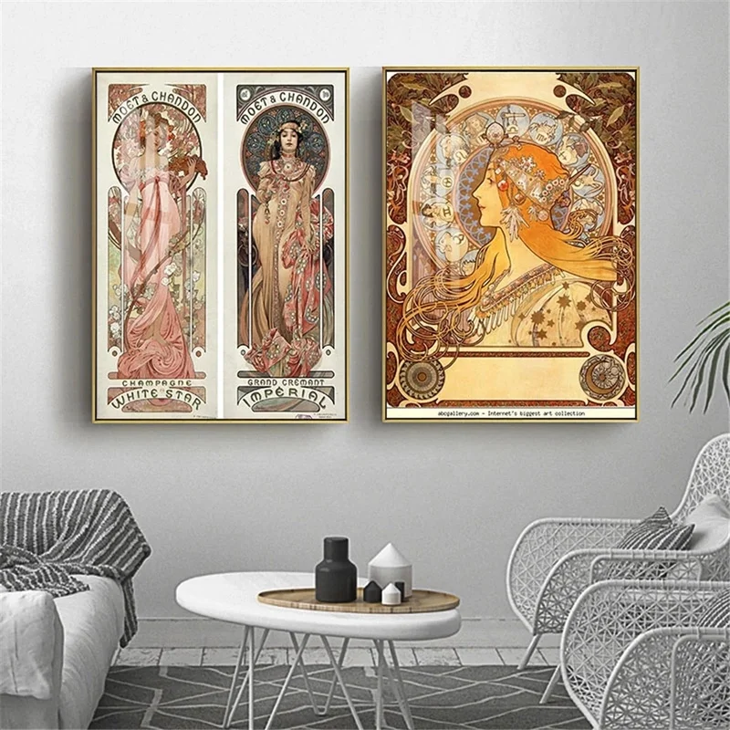 Art Nouveau Home Decor | Poster Alphonse Mucha | Art Nouveau Picture | Mucha Poster Print ...