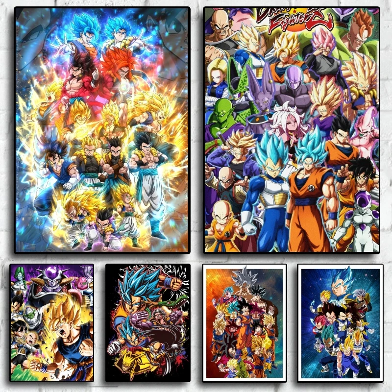 Anime-Dragon-Ball-Son-Gohan-Vegeta-Poster-Canva-Painting-Decor-HD-Art ...