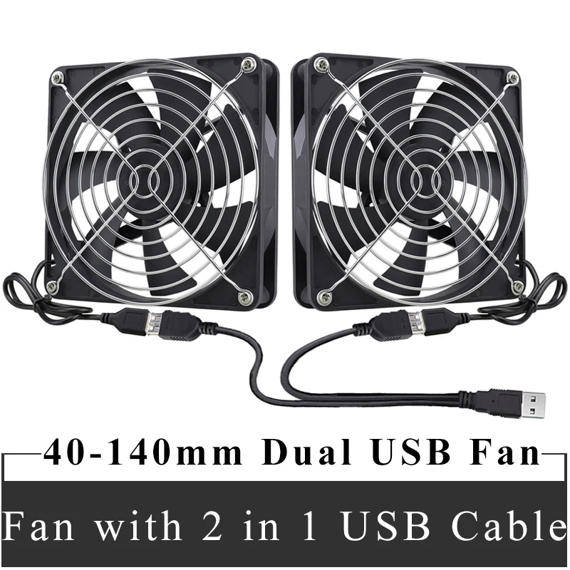Gdstime Dual 40mm 50mm 60mm 80mm 92mm 120mm 140mm Dc 5v Powered Usb ...