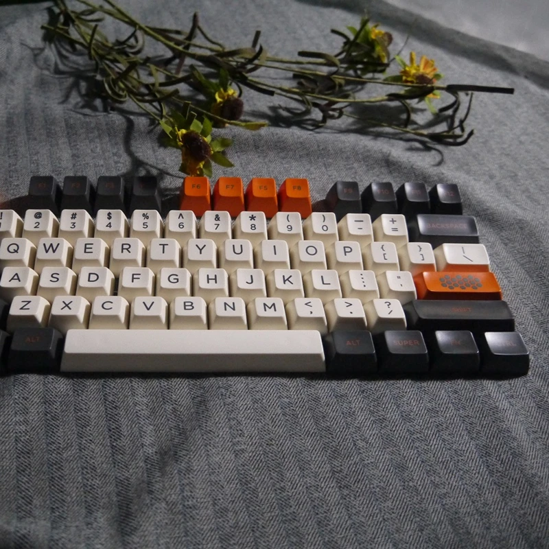 1 Set Carbon Theme Keycaps SA Profile Warning Keycap Two-color Printing ...