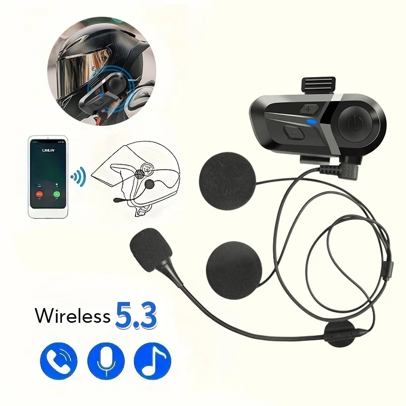 Motorcycle-Earphones-Helmet-Headset-Bluetooth-5-3-Headphones-Wireless ...