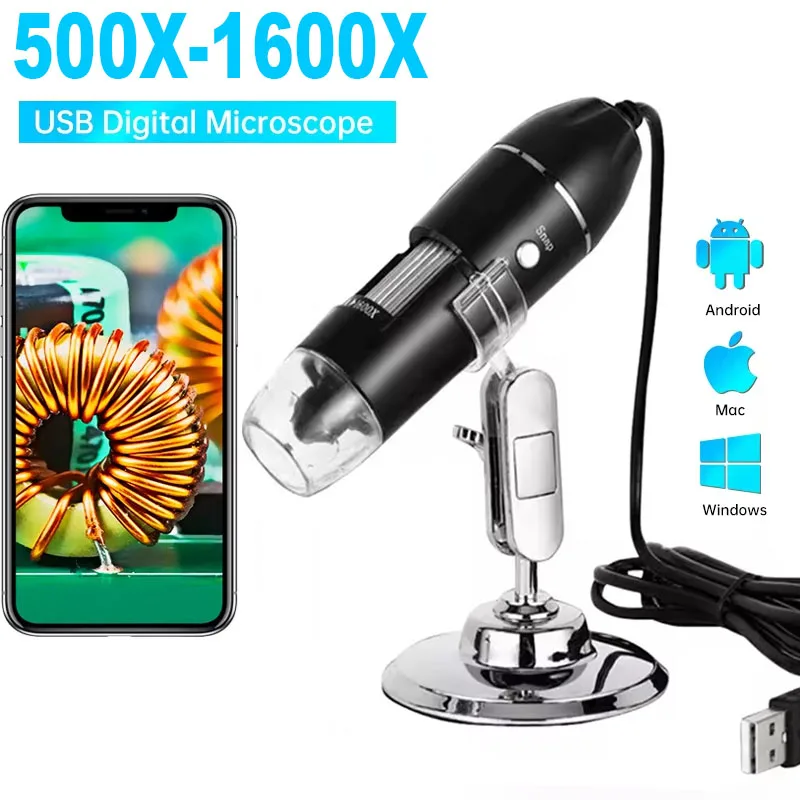 Electronic-Microscope-1600X-1000X-500X-Digital-Microscope-Camera-Type-C ...