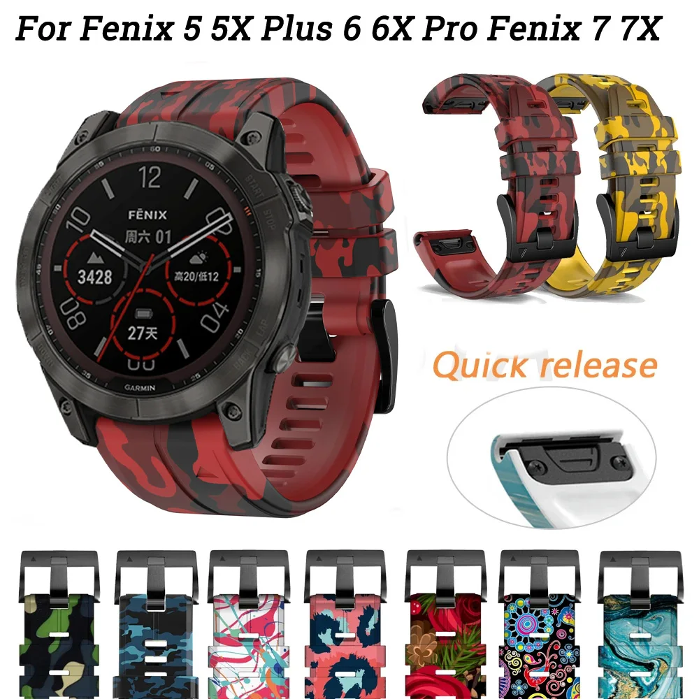 Instinct 2X QuickFit 22mm 26mm Strap For Garmin Fenix 6 6X Pro 5 5X Plus 7 7X Epix 2 Tactix 3HR ...