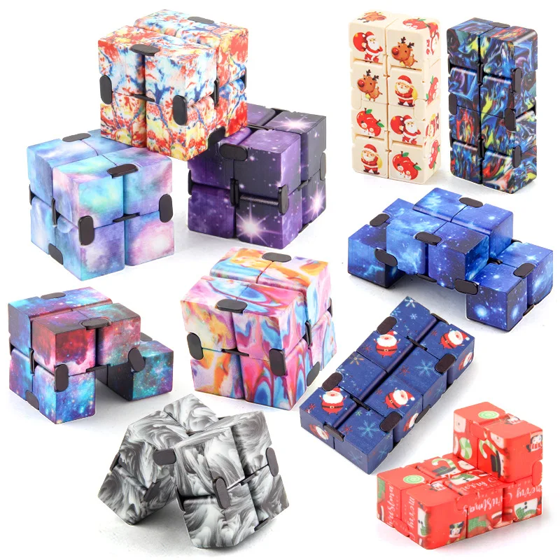 9-Style-Fidget-Sensory-Cube-Toys-Starry-Sky-Infinity-Square-Stress ...