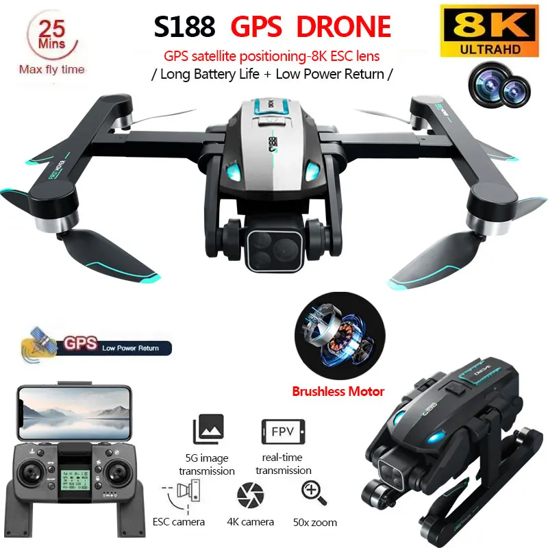 Dron-S188-con-GPS-8K-c-mara-Dual-HD-profesional-5G-Wifi-evitaci-n-de ...