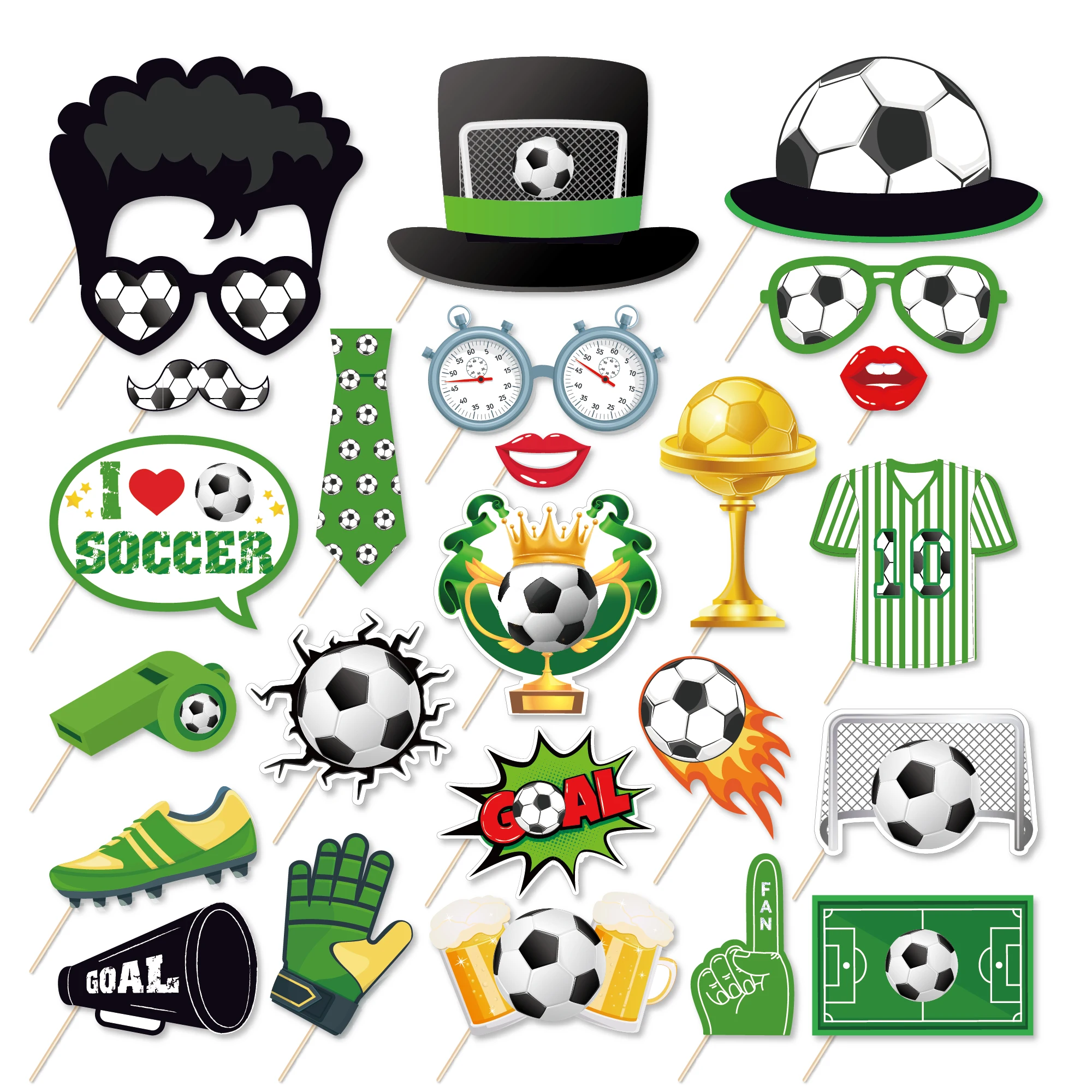 25X Soccer Game Football Sports Photo Shoot Props Supplies Party Funny ...