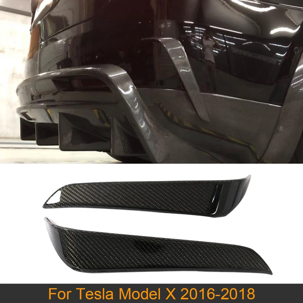 Carbon Fiber Car Rear Bumper Air Vent Fender Trims For Tesla Model X ...