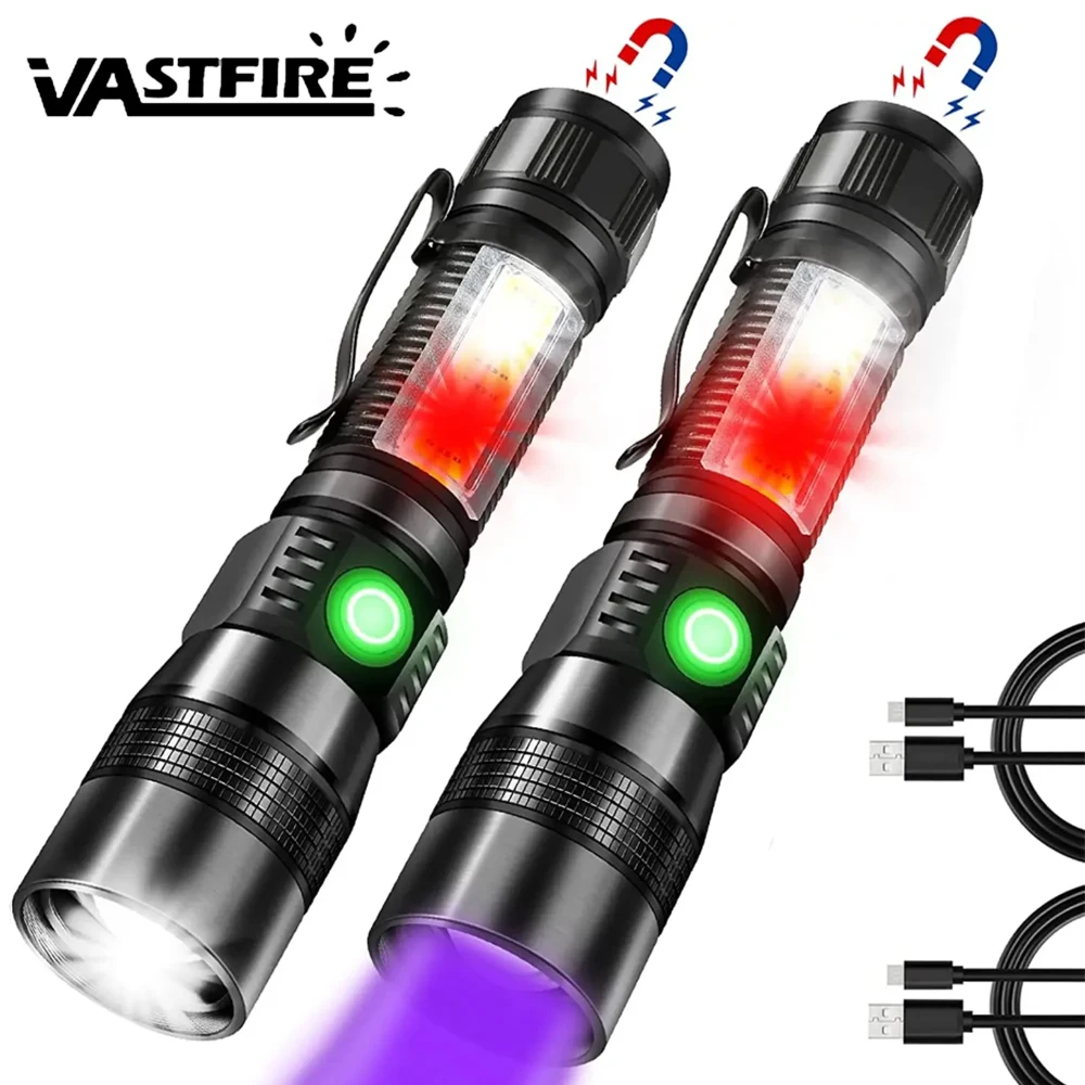 Zoomable-Magnetic-LED-Torch-com-COB-lanterna-recarreg-vel-luz-UV-luz ...
