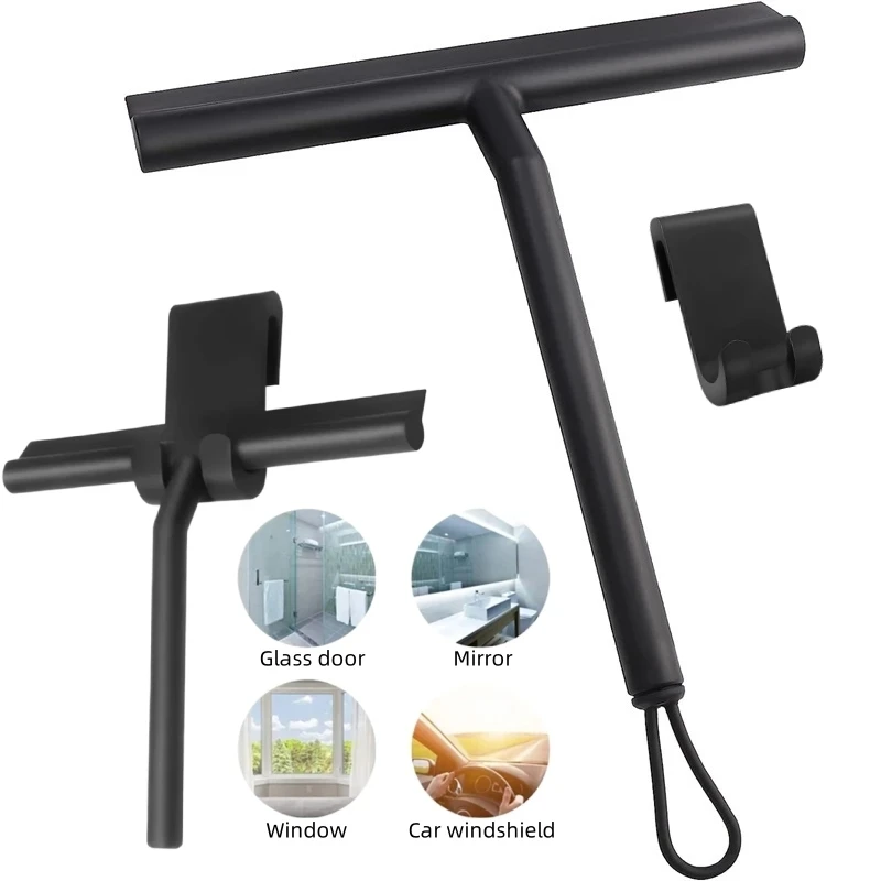 Shower-Squeegee-Window-Glass-Wiper-Silicone-Scraper-Cleaner-Brush-Long ...