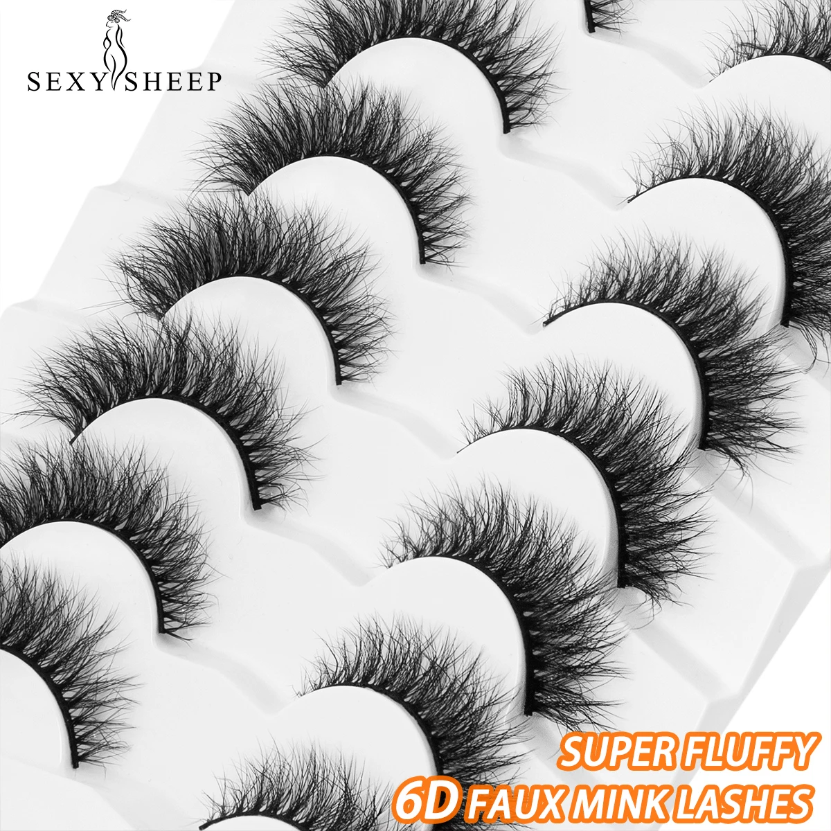 Sexysheep False Eyelashes 6d Super Fluffy Wispy Faux Mink Eyelashes Cat