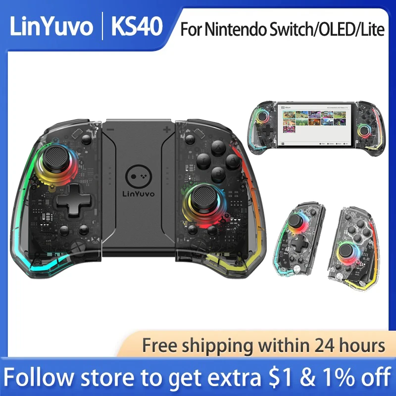 LinYuvo-mando-inal-mbrico-KS40-para-Nintendo-Switch-consola-OLED-Joypad ...