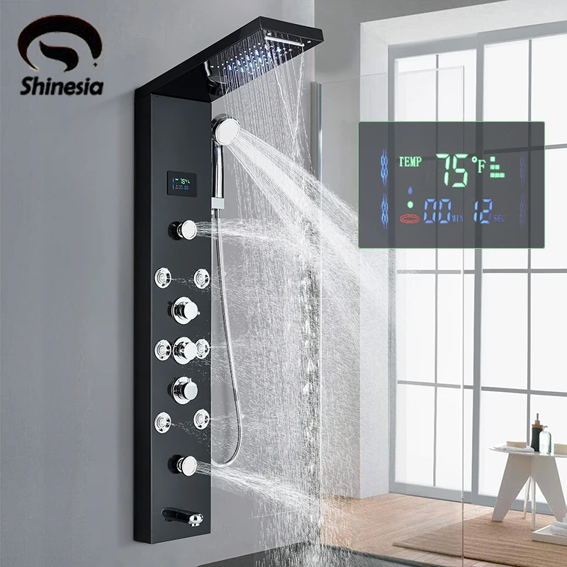 Shinesia-Panel-de-ducha-LED-sistema-de-grifo-de-ducha-con-pantalla ...