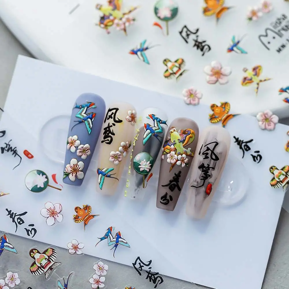 Chinese-Character-Manicure-Accessories-Flowers-Nail-Stickers-Antiquity ...