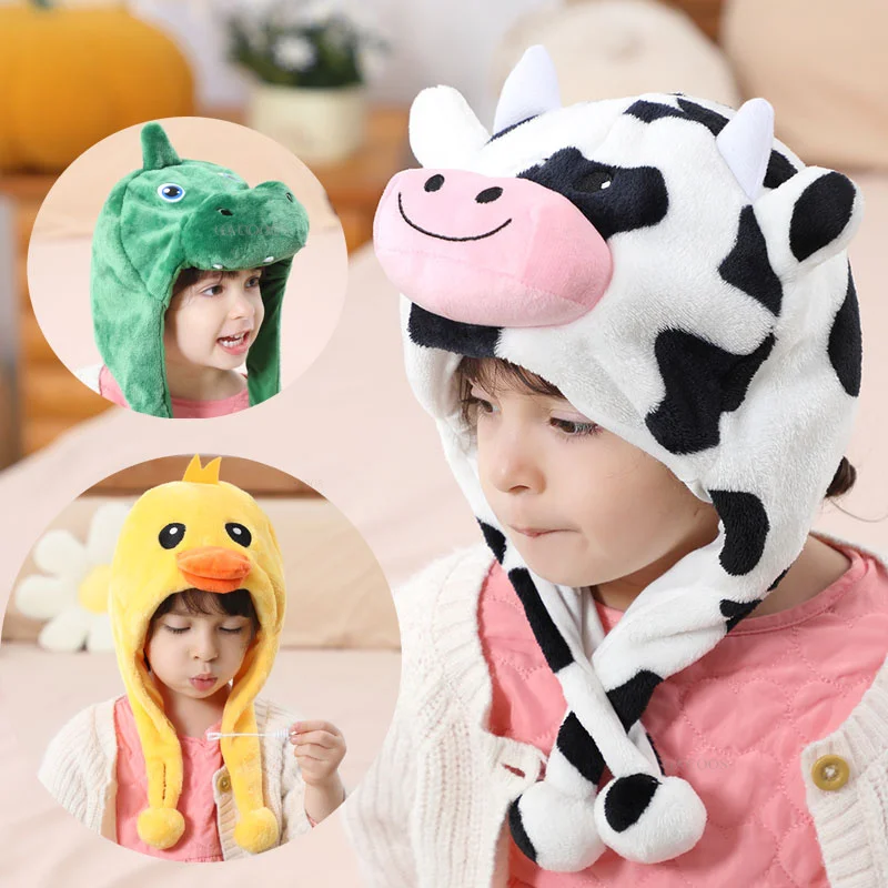 Cute-Cartoon-Animal-Plush-Hat-Christmas-Halloween-Caps-Gift-For-Kids ...
