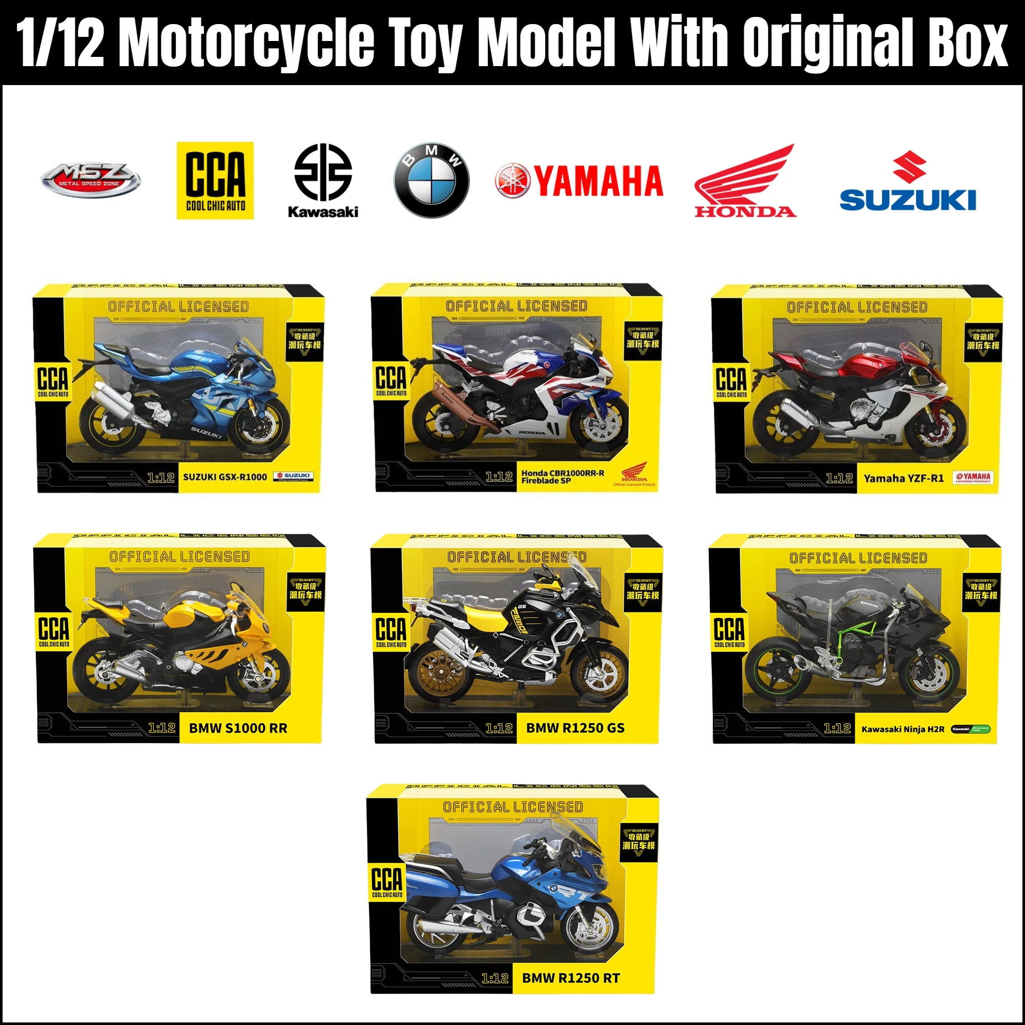 CCA-MSZ-1-12-moto-giocattolo-modello-miniatura-pressofuso-SUZUKI-YAMAHA ...