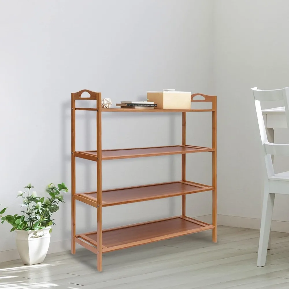 4-Tier-Bamboo-Shoe-Shelf-Entryway-Shoe-Storage-Rack-Sturdy-Hollow-Shoe ...