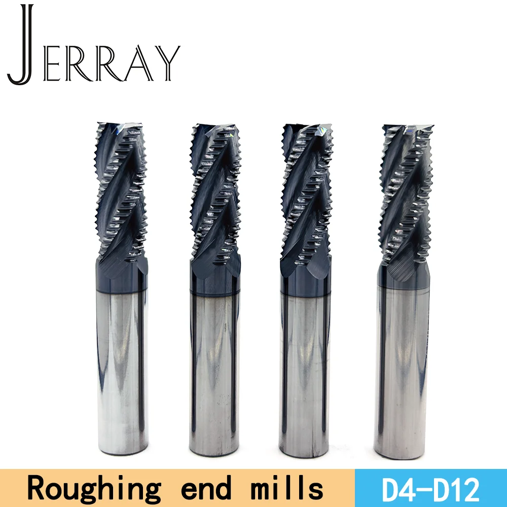 JERRAY-1pc-D4mm-12mm-length-50-100mm-4-Flutes-solid-carbide-Roughing ...