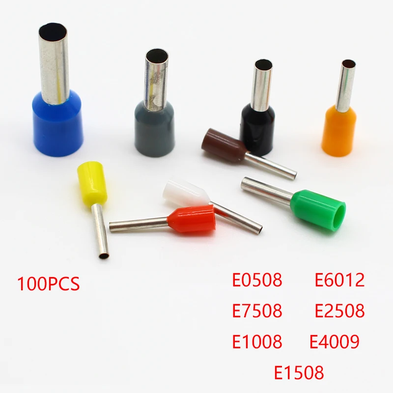 100pcs-Pack-E0508-E7508-E1008-E1508-E2508-Insulated-Ferrules-Terminal ...