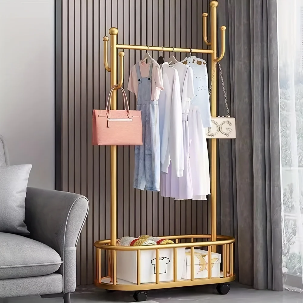 1PC-Clothing-Hanger-Floor-To-Ceiling-Bedroom-Hanger-Movable-with-Wheels ...