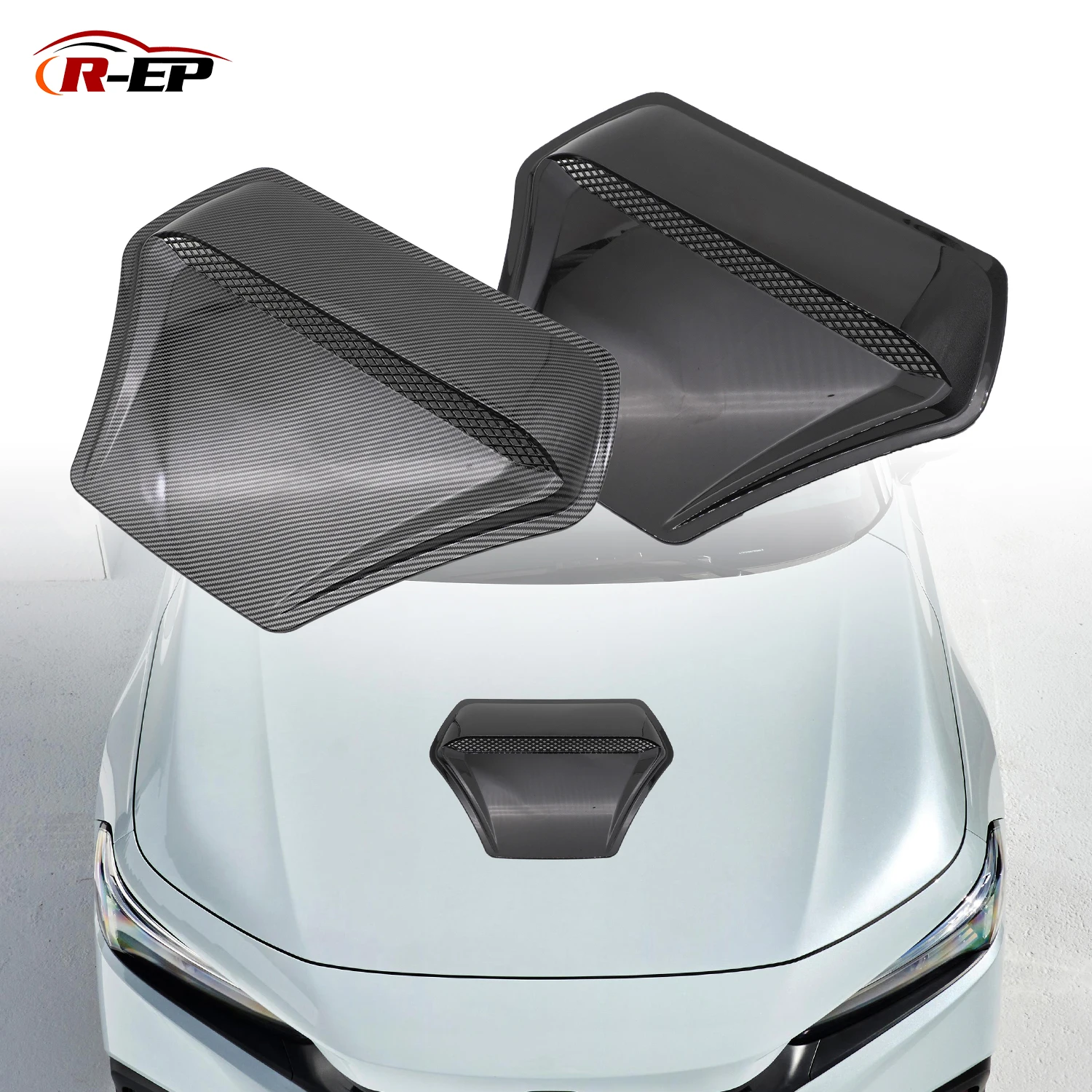 Hood-Scoop-Air-Flow-Intake-Vent-Cover-Carbon-Decorative-Functional ...