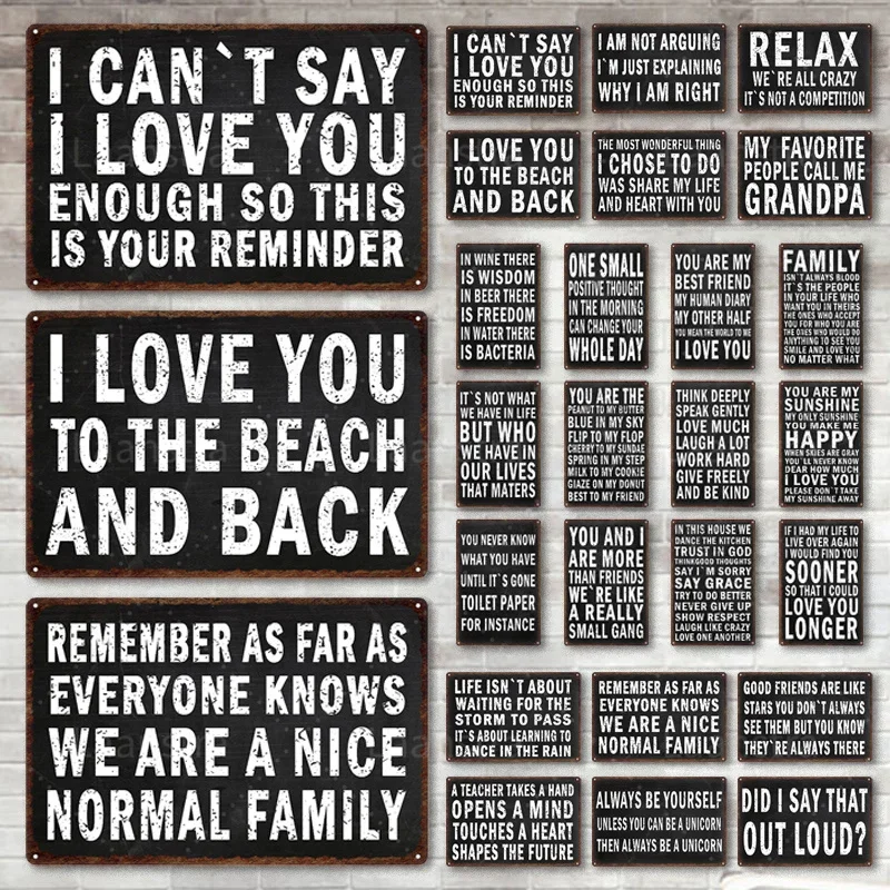 Various-Funny-Sentences-Black-Metal-Plaque-Vintage-Poster-Tin-Sign ...