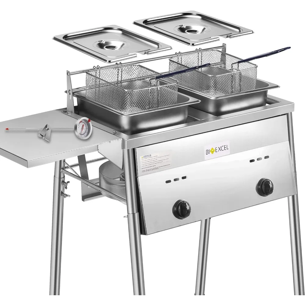 Two-Tank-Outdoor-Deep-Fryer-with-Thermometer-Fish-Fryer-CSA-Certified ...