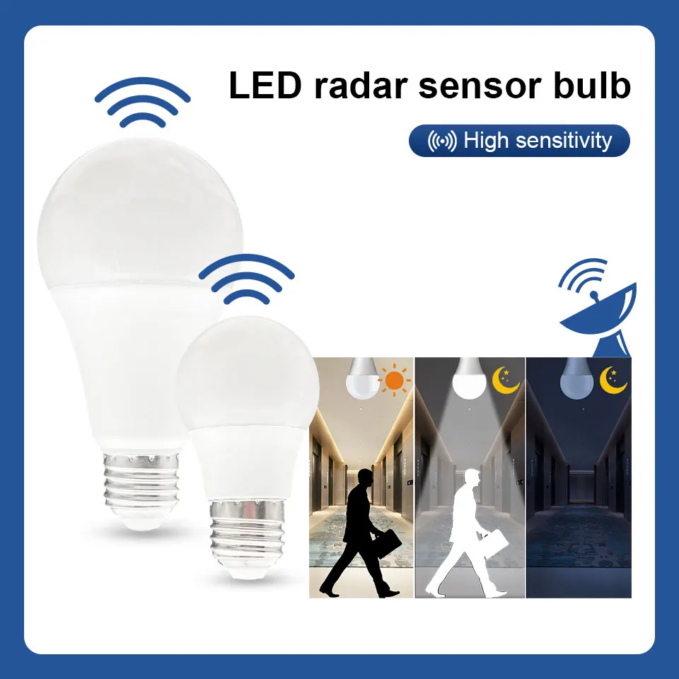 E27 PIR Motion Sensor Lamp 6W 9W 12W 15W 18W /220V LED Bulb with Motion ...