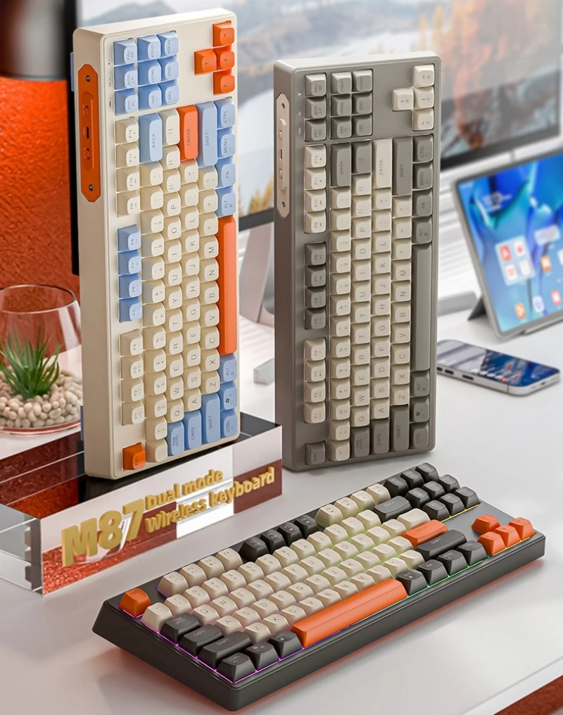 Wireless-Mechanical-Feel-Keyboard-87-Keys-Layout-Spanish-Russian-Korean ...