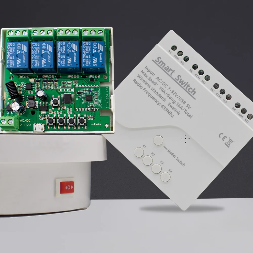 Ewelink Smart Wifi Switch 4 Channel Light Motor Garage House Home ...