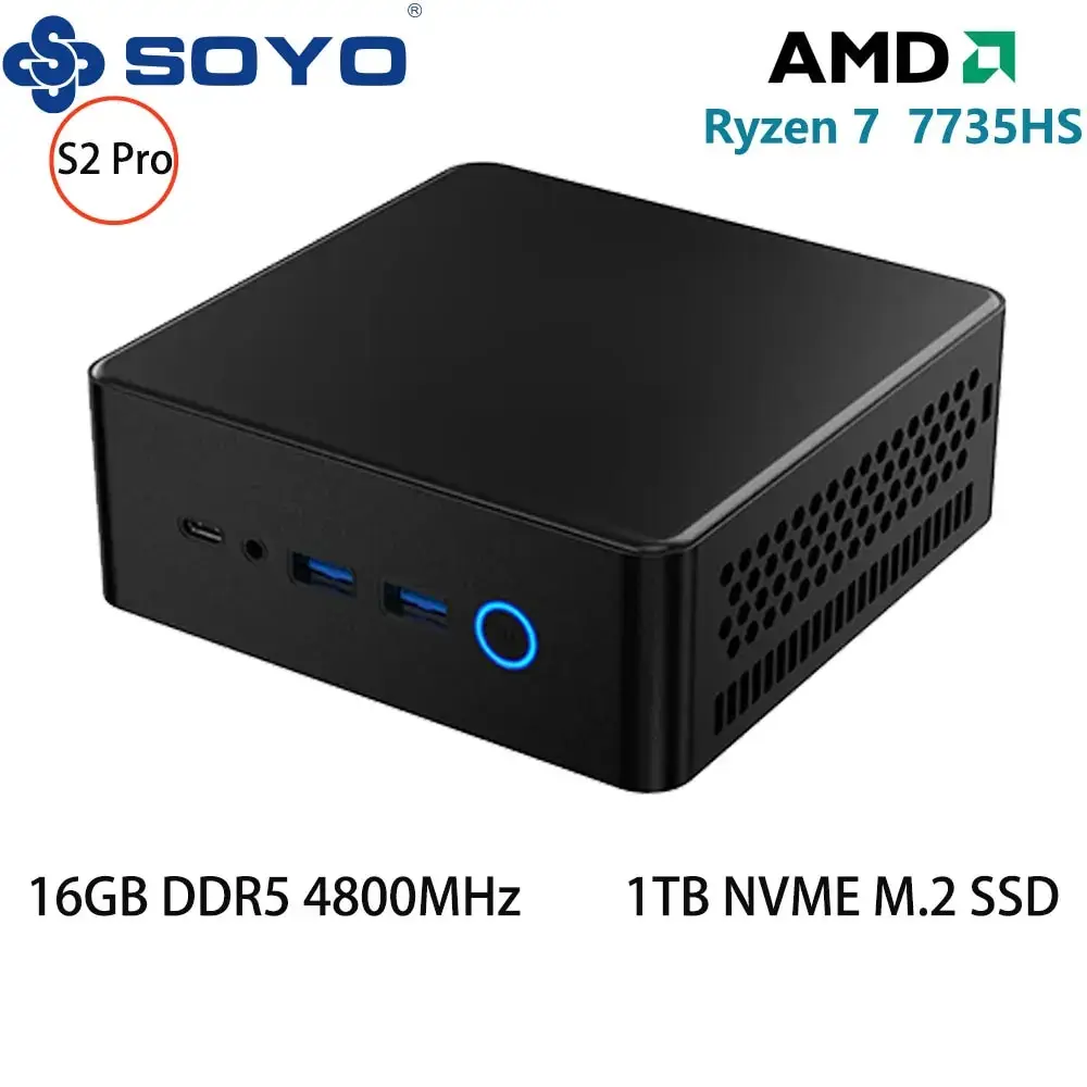 SOYO-Mini-PC-S2-Pro-16GB-DDR5-RAM-NVME-1TB-SSD-AMD-Ryzen7-7735HS ...