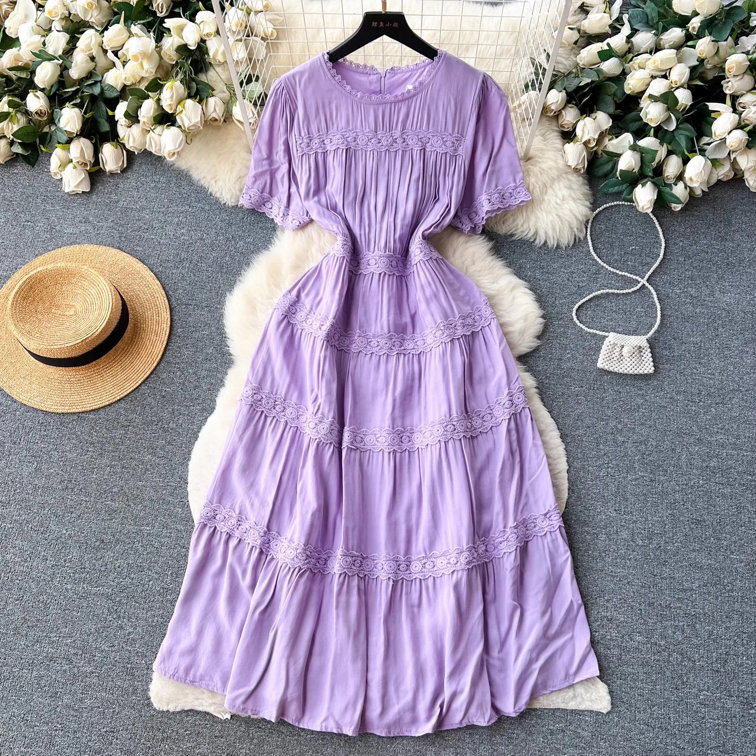 TIGENA-Patchwork-Lace-Long-Dresses-for-Women-2023-New-Summer-Korean ...