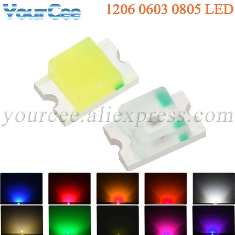 100pcs-0805-0603-1206-SMD-LED-Ultra-Bright-Red-Blue-Yellow-White-Orange ...
