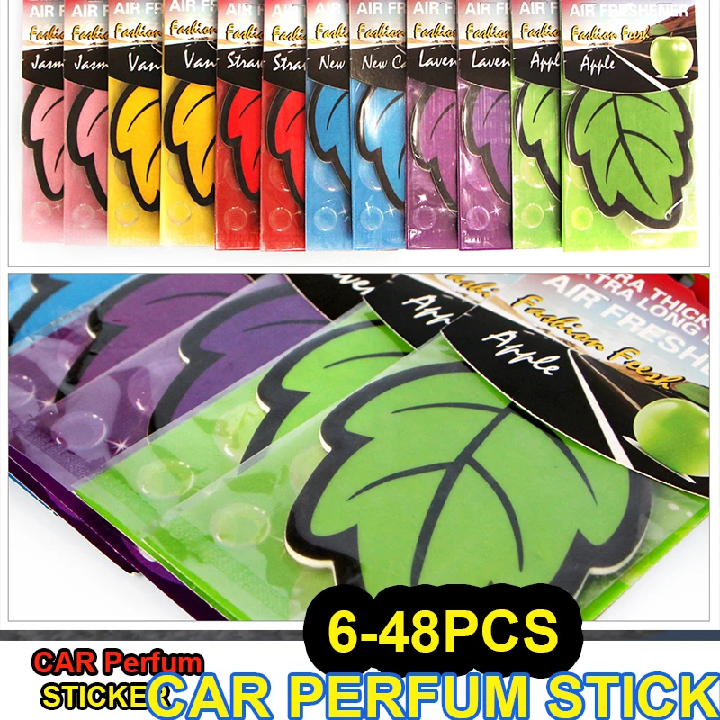 6-48PCS-Leaf-Shape-Car-Air-Freshener-Natural-Scented-Tea-Paper-Auto ...