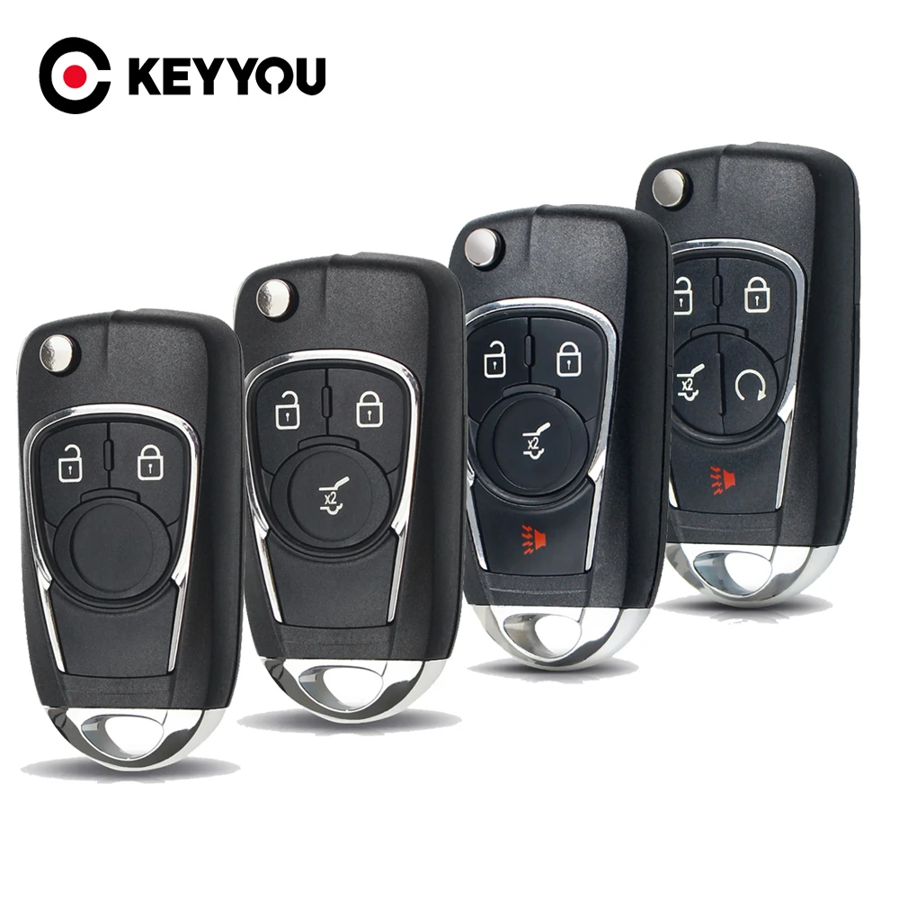 KEYYOU 2/3/4/5 버튼 키, Chevrolet Cruze OPEL Insignia Astra J zafira용, 차량 리모컨 교체, 수정된 플립 키 셸|자동차 키 ...