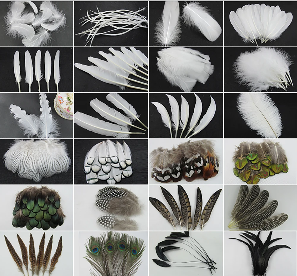 Natural-Peacock-Pheasant-Feathers-Small-Chicken-Geese-Feather-Fly-Tying ...