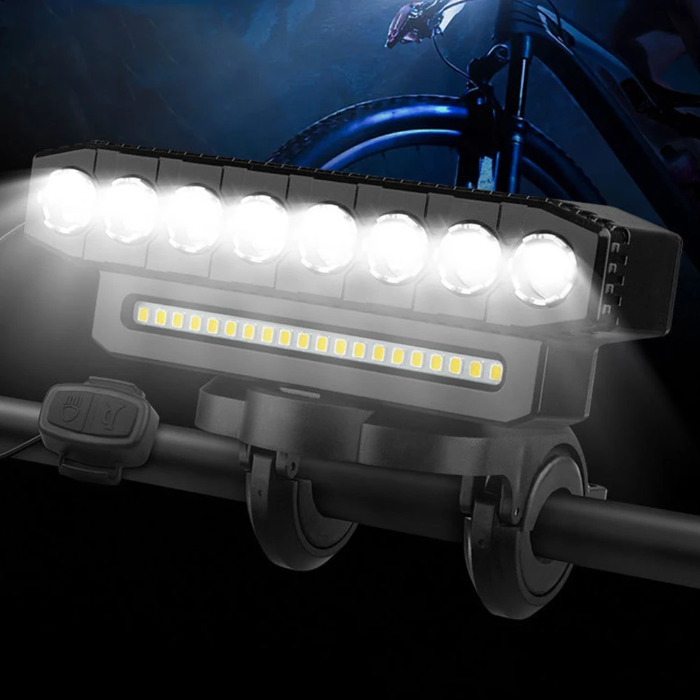 LED-Bike-Headlight-LED-Light-Bar-with-130DB-Bell-Bicycle-Front-Light ...
