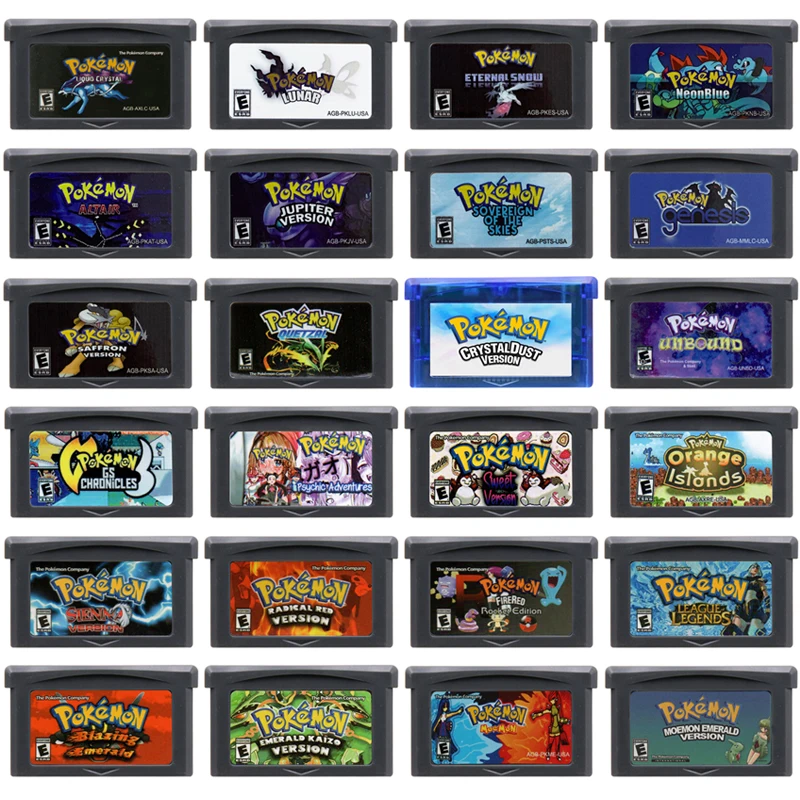 GBA-Game-Cartridge-Pokemon-Series-Liquid-Crystal-Moemon-Fire-Red ...