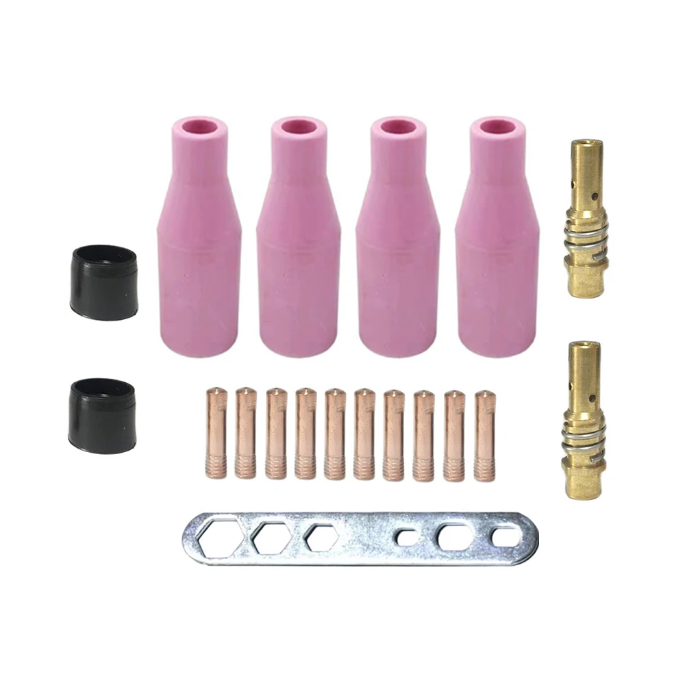 19PCS-MIG-15AK-Welding-Torch-Consumables-0-8-1-0-1-2-Gas-Ceramic-Nozzle ...