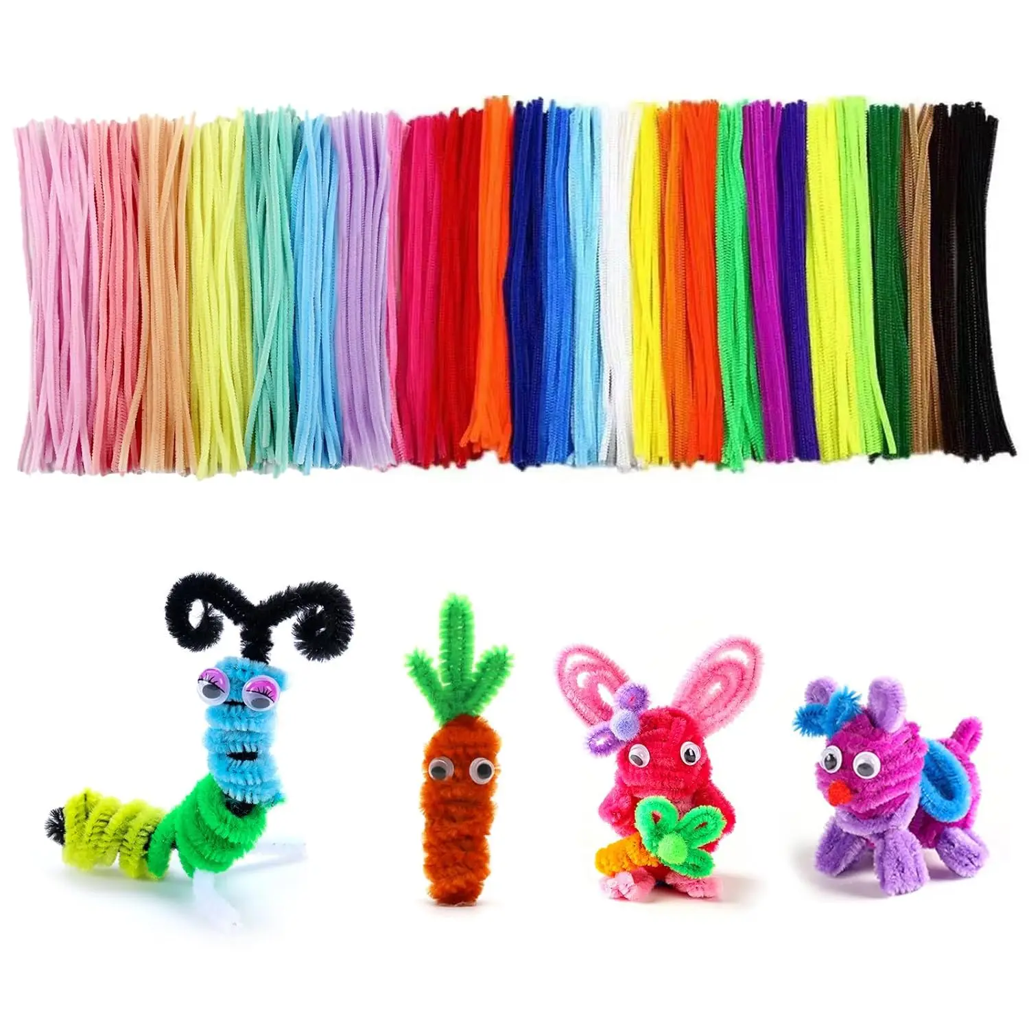 Chenille-Stem-Pipe-Kids-300pcs-25-Colours-DIY-Creative-Toys-Chenille ...