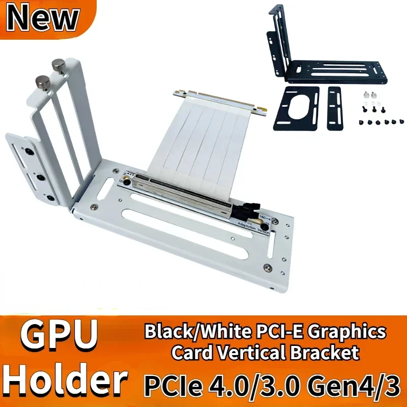 New-Riser-White-Black-PCI-E-x16-ATX-Graphics-Card-Vertical-Bracket-GPU ...