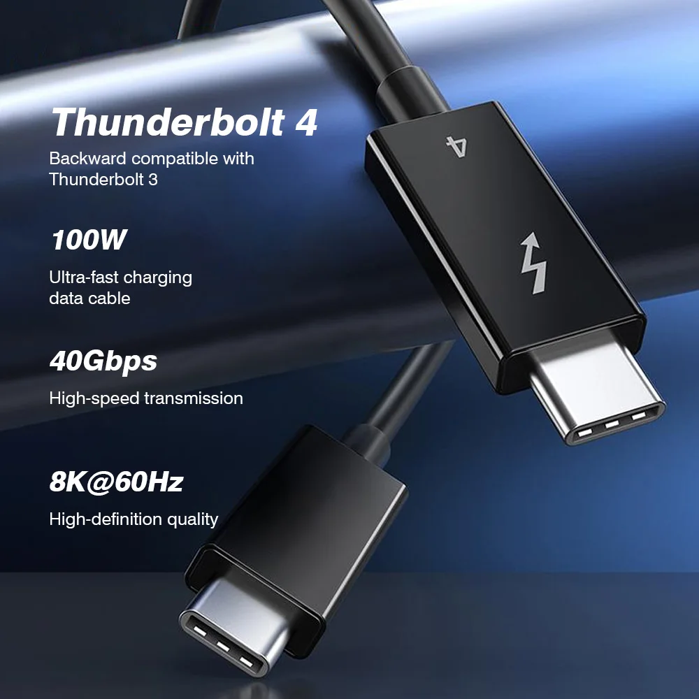 100W fast charging Thunderbolt 4 data cable 40Gbps data transfer ...