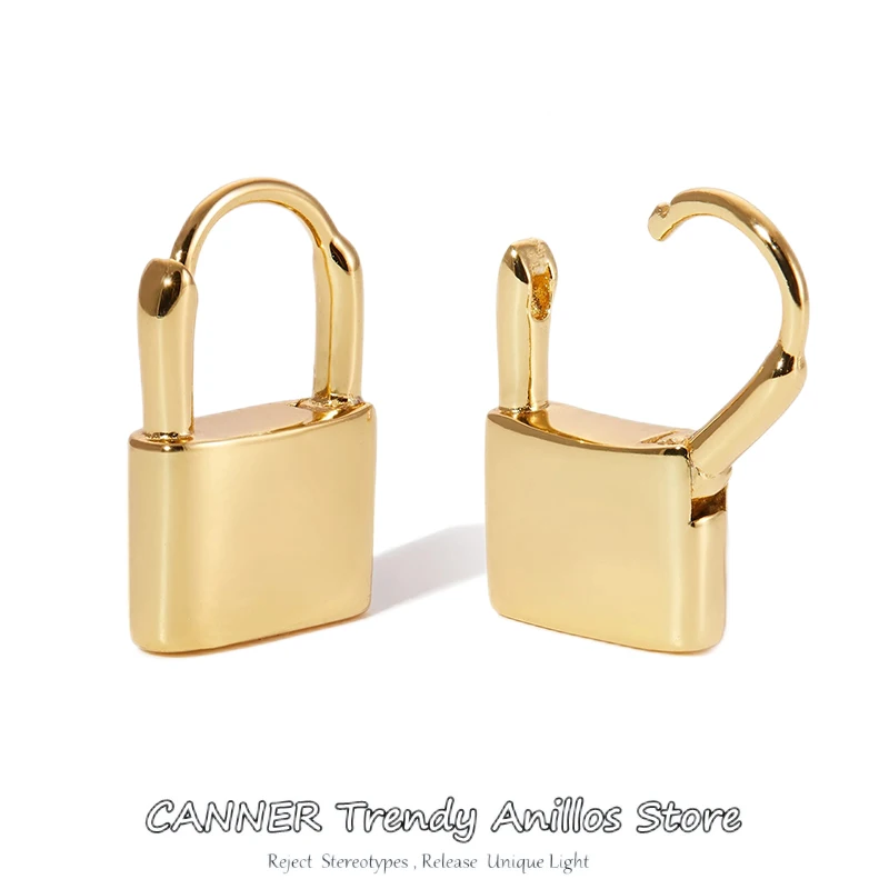 CANNER-1Piece-18K-Silver-Plated-Personalized-Lock-Earrings-For-Women ...