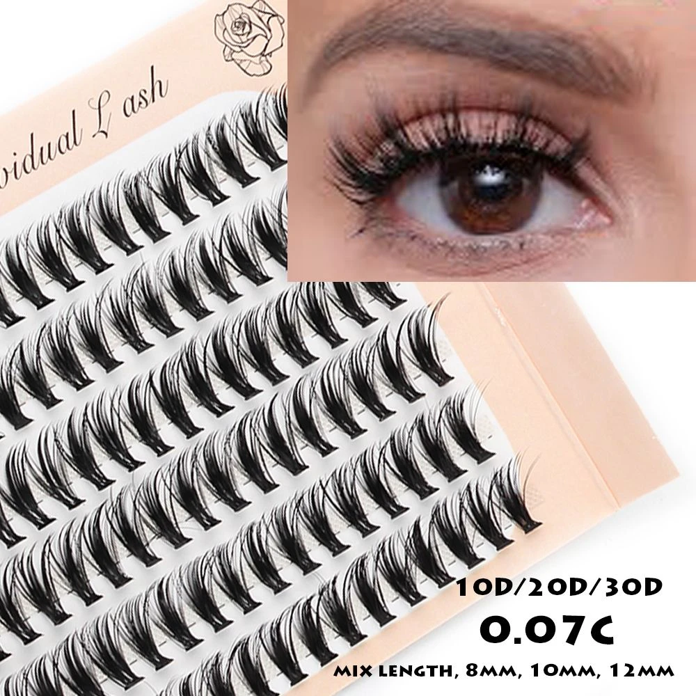 6 Rows Individual Lashes Soft Thick Eyelashes Natural Volume 10D/20D ...