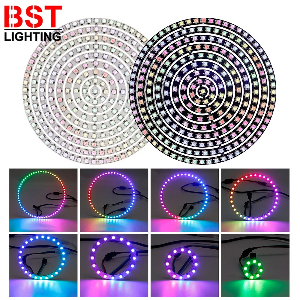 WS2812B-LED-Pixel-Individually-Addressable-Ring-8-12-16-24-32-40-48-60 ...