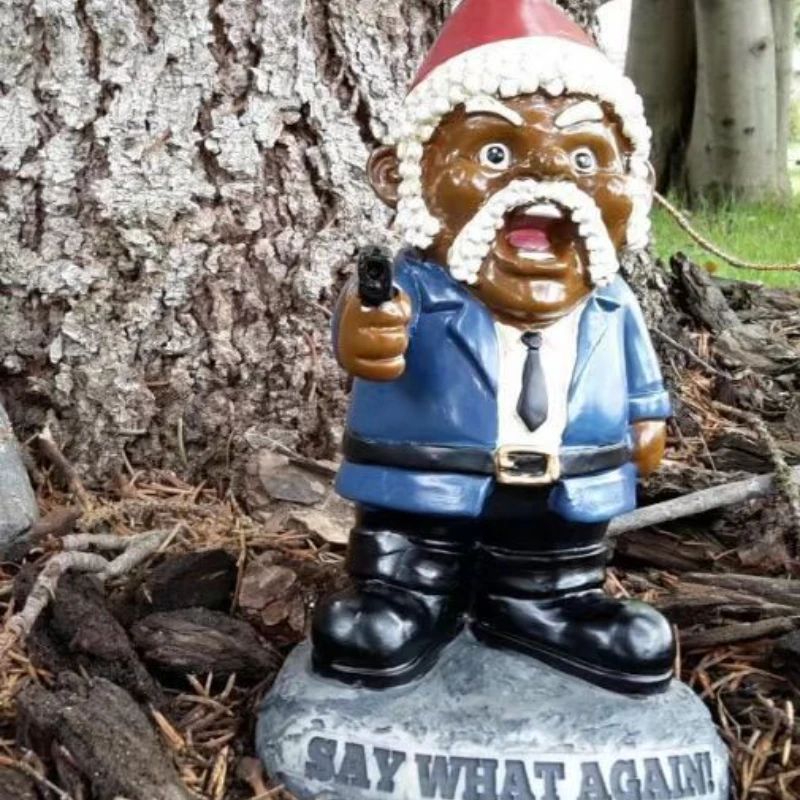 Miniature Gun Dwarf Garden Statue CS Gun Gnome Garden Sculpture Mini ...